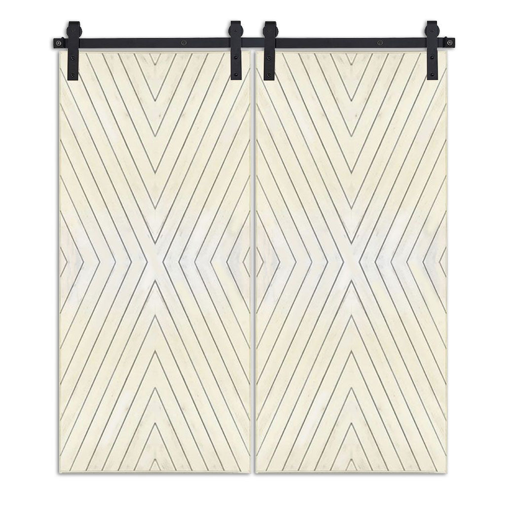 Quickstar - Interior Arrow Chevron Sliding Double Barn Door