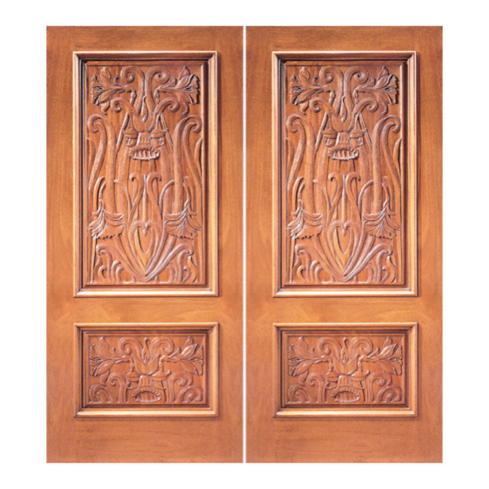 Zalira - Hand Carved Interior Double Sliding Barn Doors
